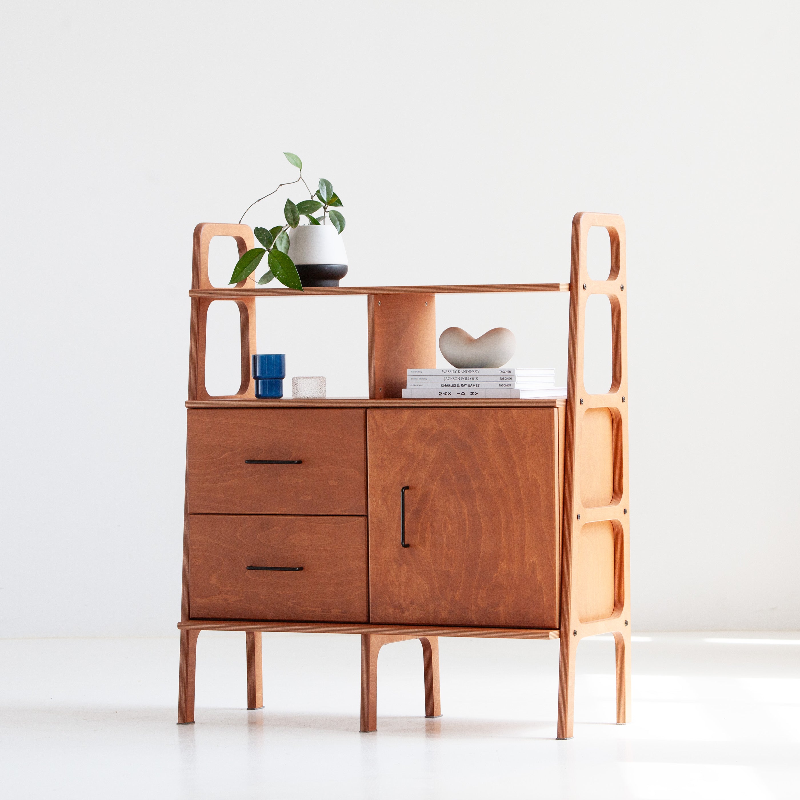 Wooden Sideboard – Mid-Century Modern Solid Wood Cabinet