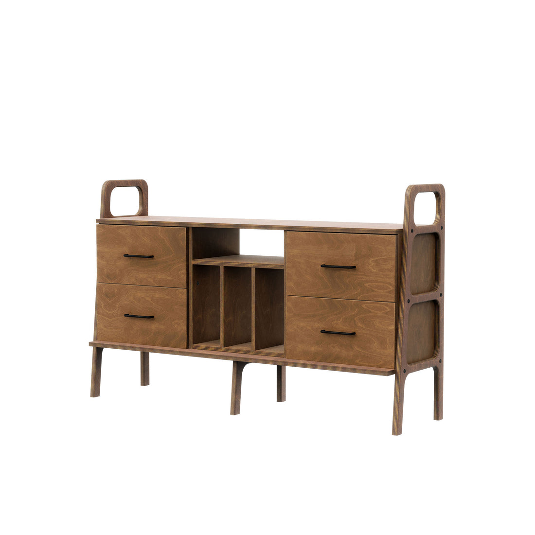 Mid-Century Sideboard with Drawers and Vinyl Box- Timeless Elegance